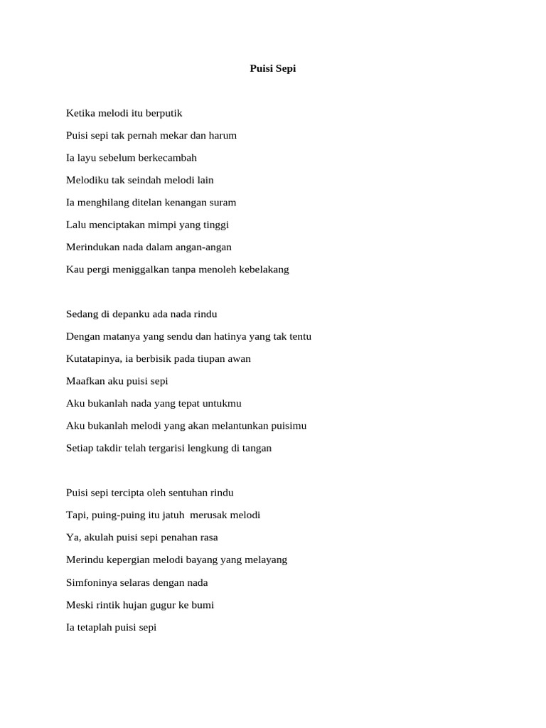 Puisi Sepi | PDF