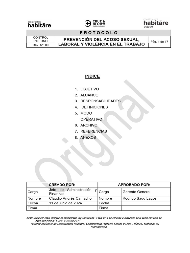 Protocolo Ley Karin | PDF