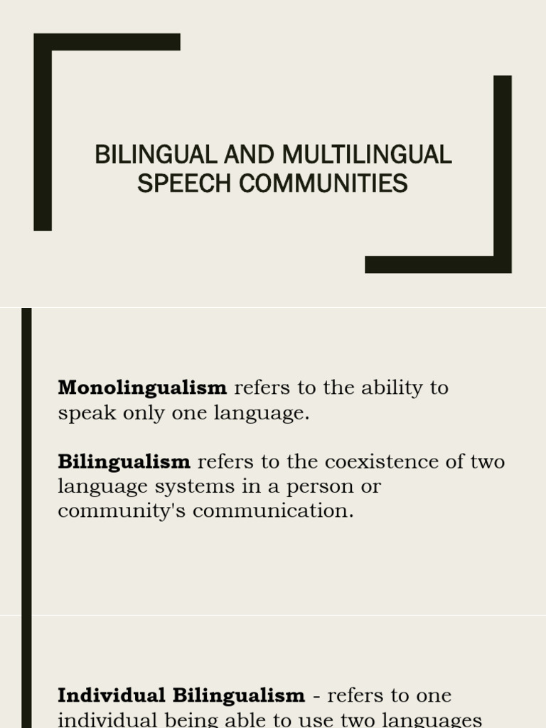 2.bilingual and Multilingual Speech Communitiespptx | PDF
