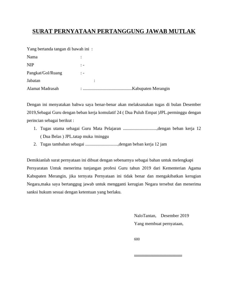 Contoh Sptjm Pdf