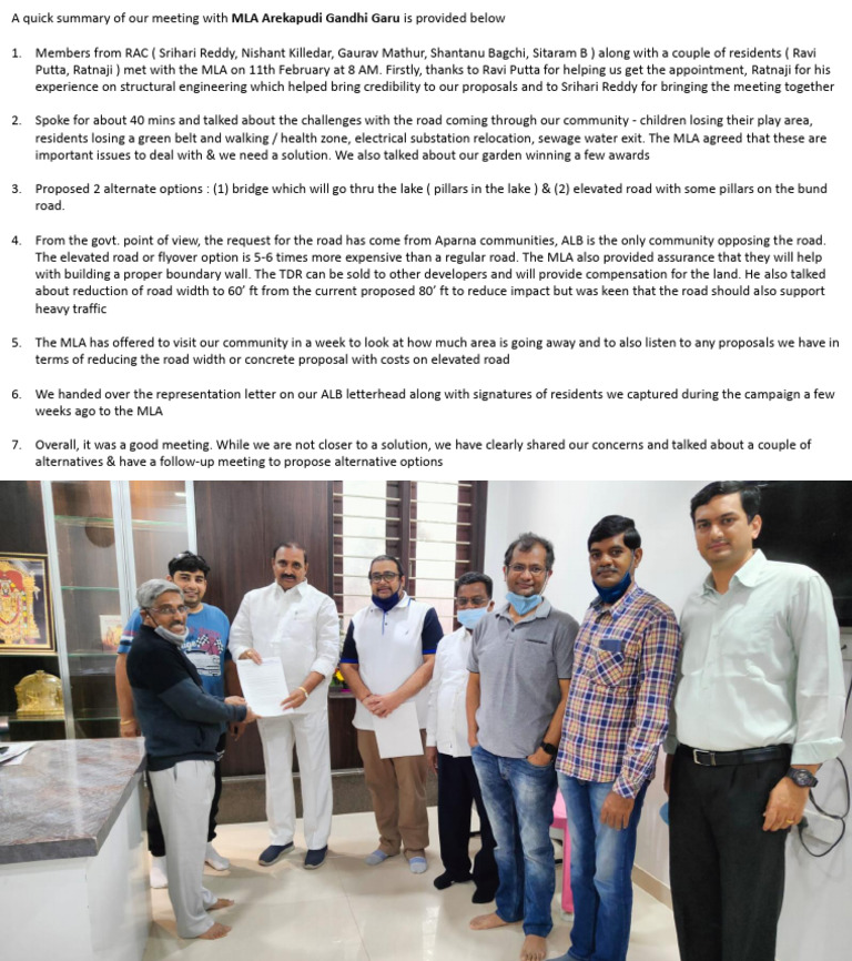 Meeting With MLA | PDF