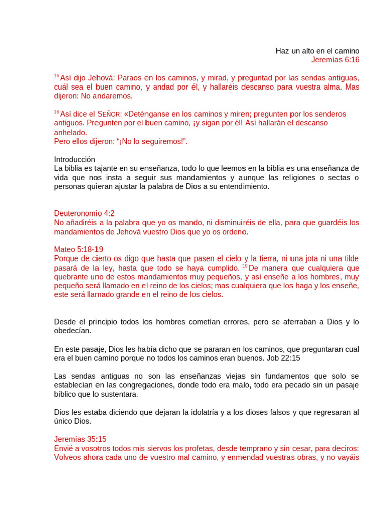 Las Sendas Antiguas Parte 1 | PDF