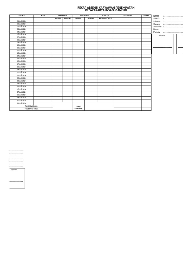 Form Absensi | PDF