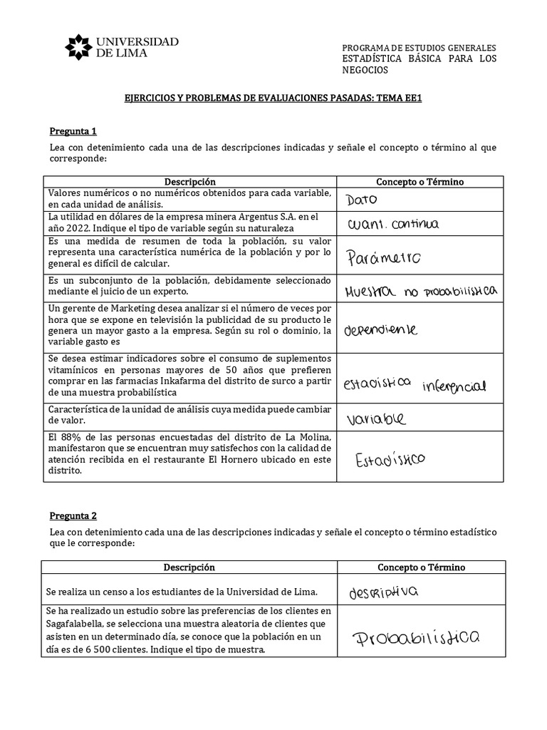 Ejercicios y Problemas de Prácticas Pasadas - Tema EE1 | PDF