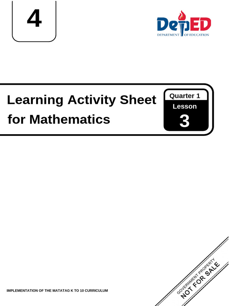 Las - Math4 Q1 - W3 | PDF