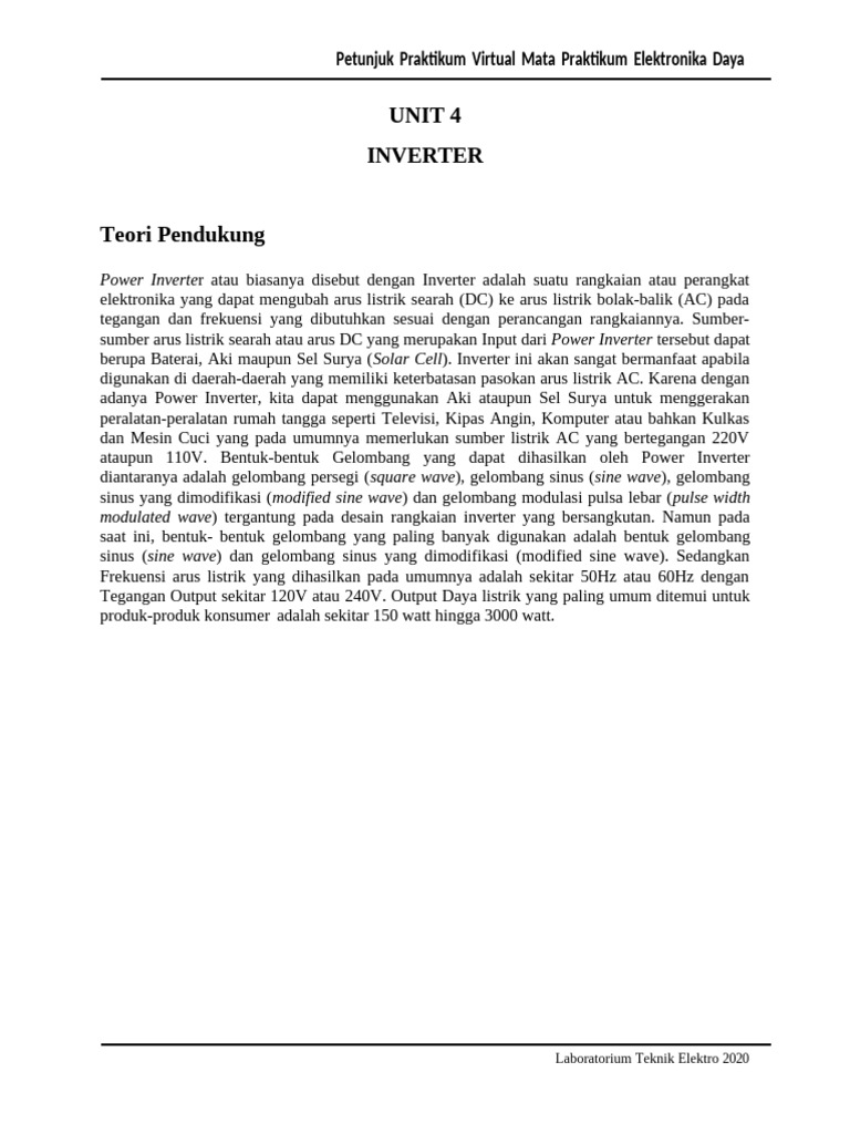 Inverter 1 Fasa Dan 3 Fasa | PDF