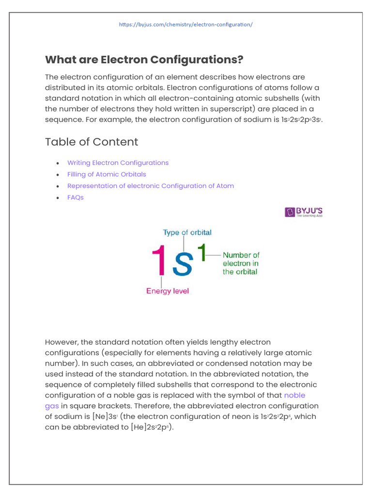 What Are Electron Configurations | PDF | Electron Configuration ...