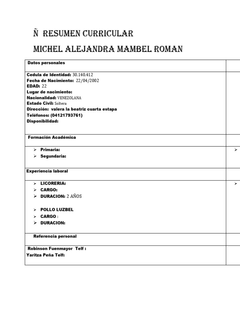 Resumen Currículum Alejandra | PDF