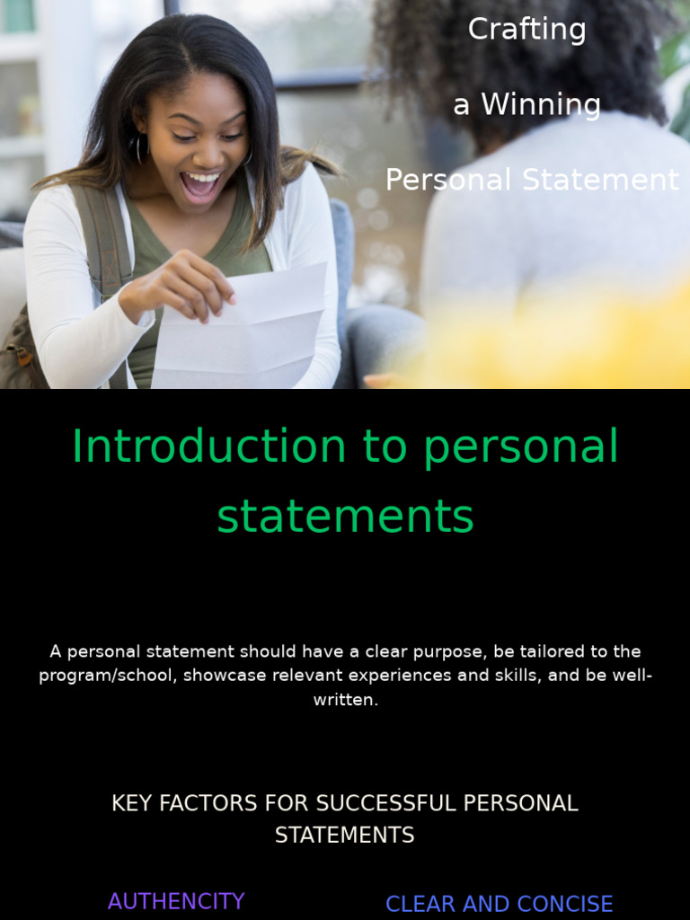 Crafting a Winning Personal Statement | PDF
