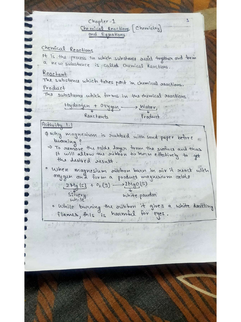 Class 10TH Chapter 1 Chemistry | PDF