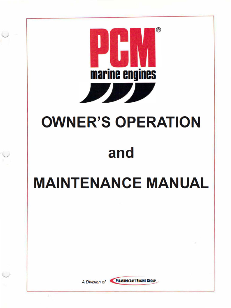 PCM Marine Engines - Operation and Maintenance Manual - L510021 | PDF ...
