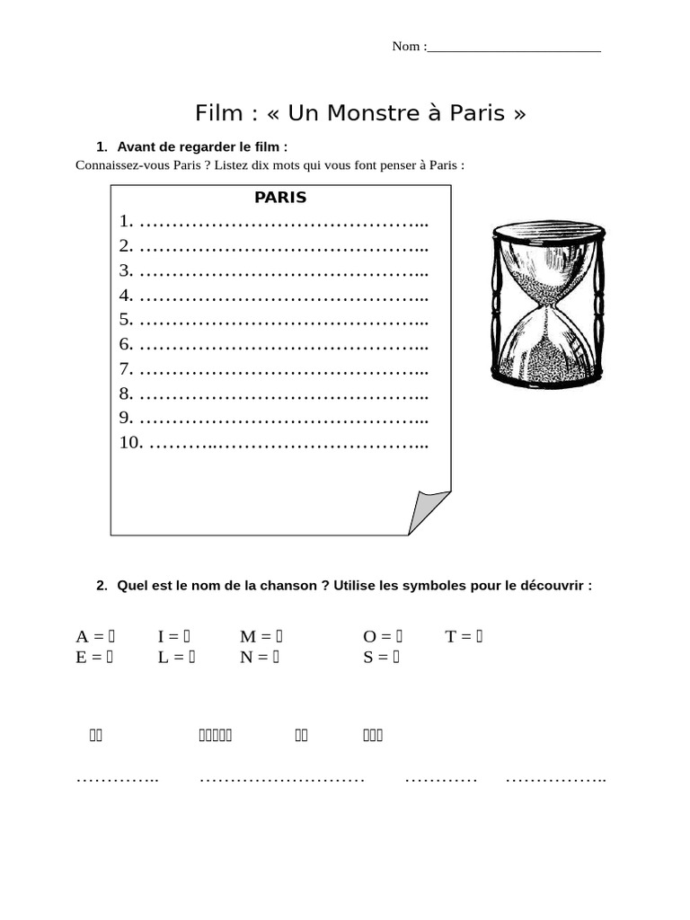 Un Monstre A Paris Student Handout | PDF | History