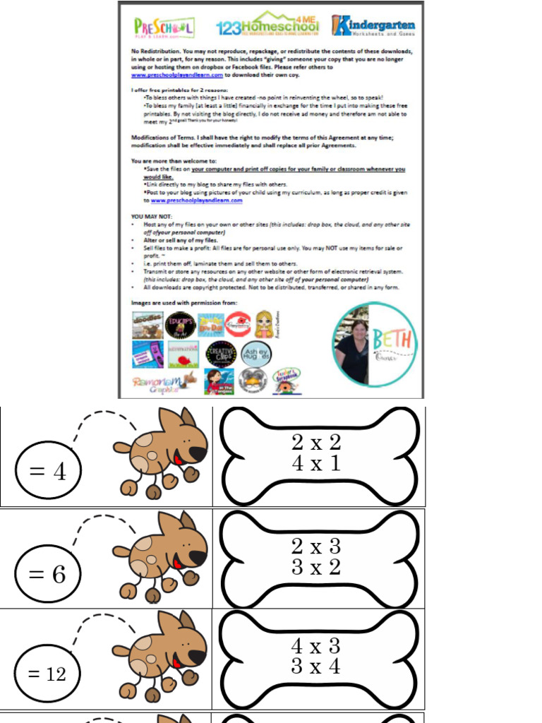 Multiplication Fluency Dog and Bone | PDF