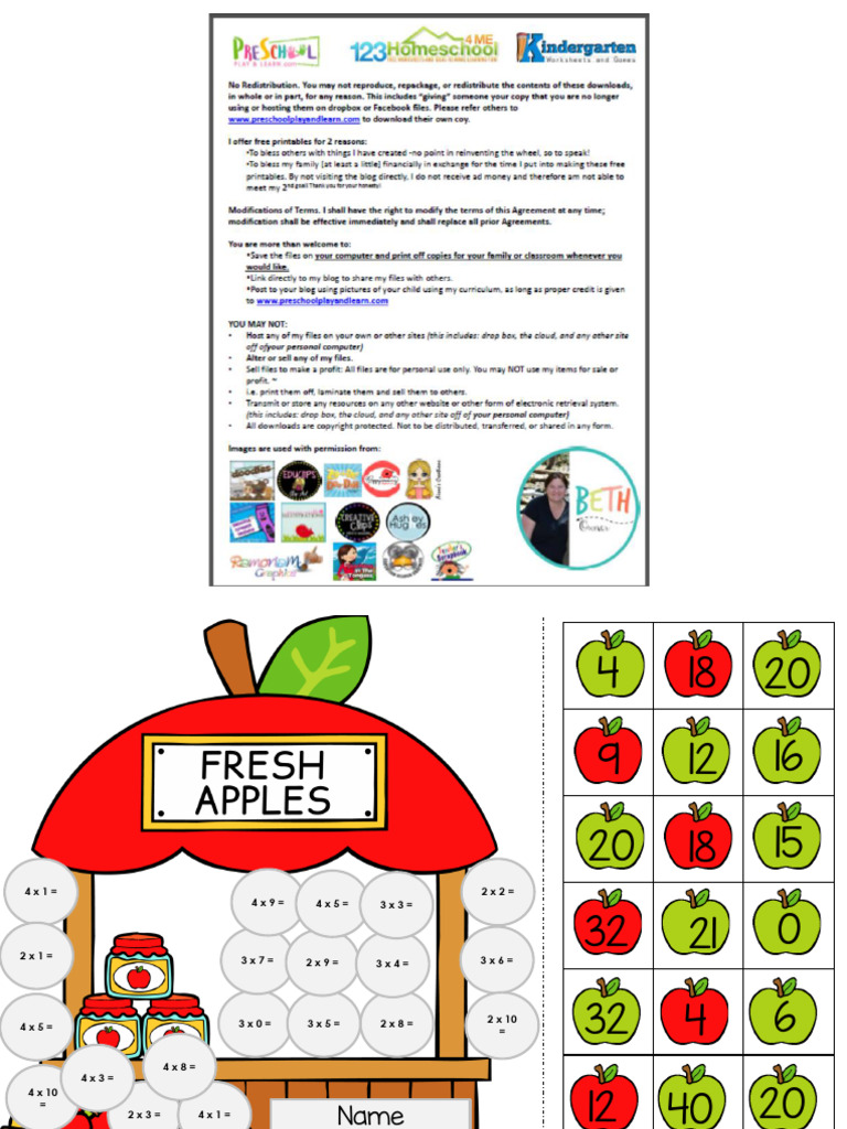 Multiplication Practice Craft - 123 | PDF