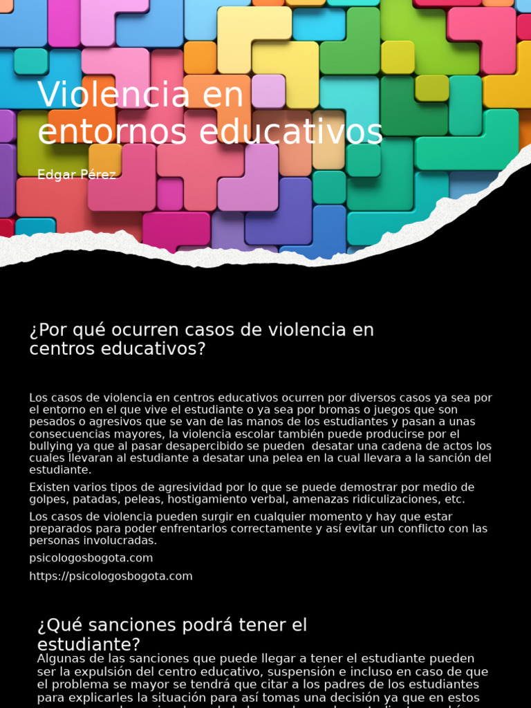 Prevención de Violencia en Centros de Educación, Edgar Perez, 2c | PDF