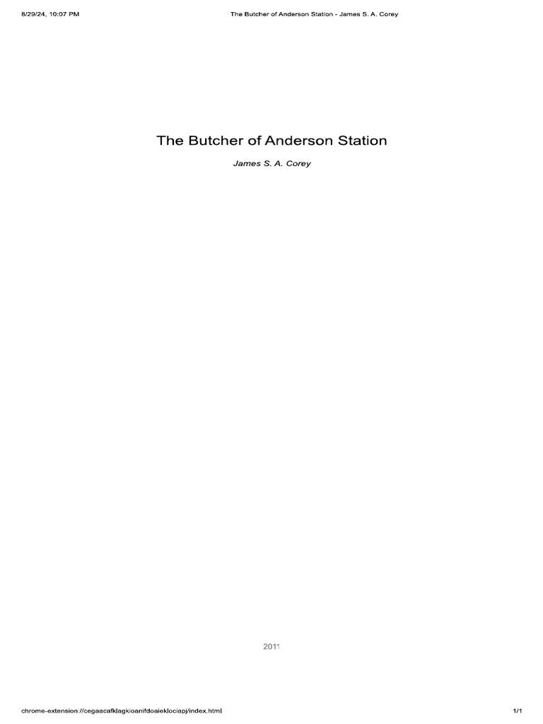 The Butcher of Anderson Station | PDF