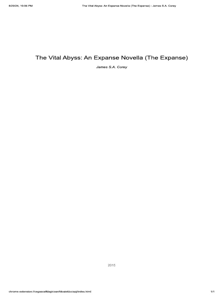 The Vital Abyss An Expanse Novella (The Expanse) | PDF