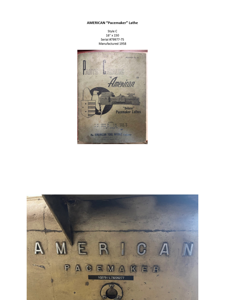 AMERICAN Pacemaker Lathe | PDF