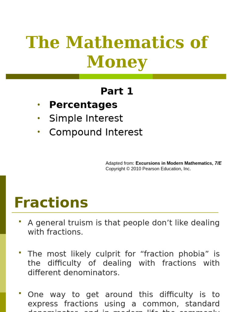 Lesson 11 Part 1 Mathematics of Money | PDF