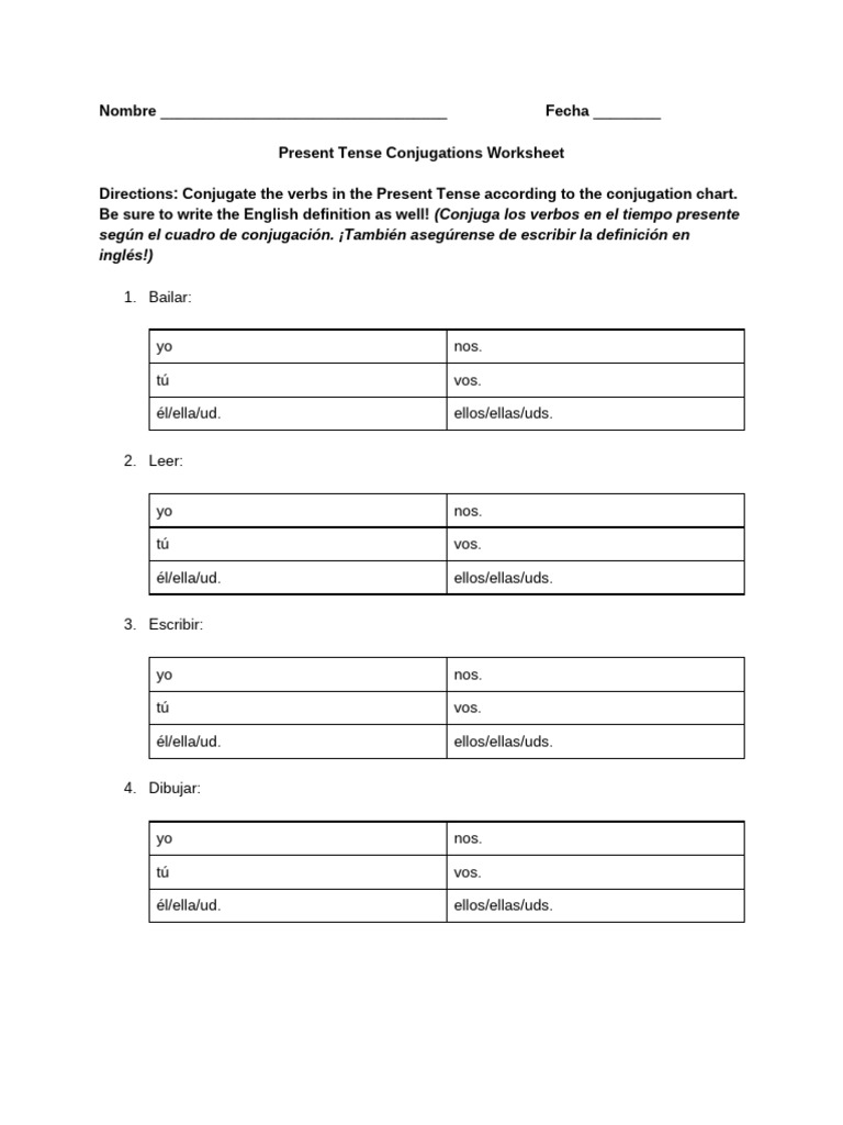Spanish 2 Preliminary Review Packet #2 - 1 | PDF