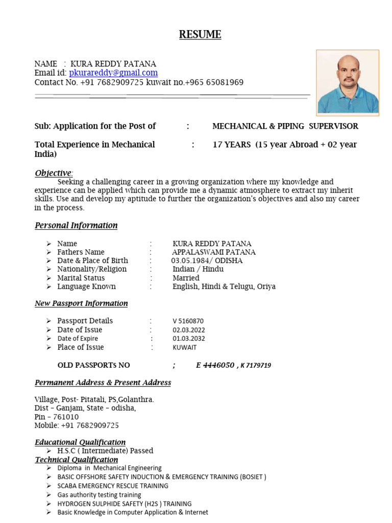 1.kura Reddy Patana Resume PDF 1 | PDF