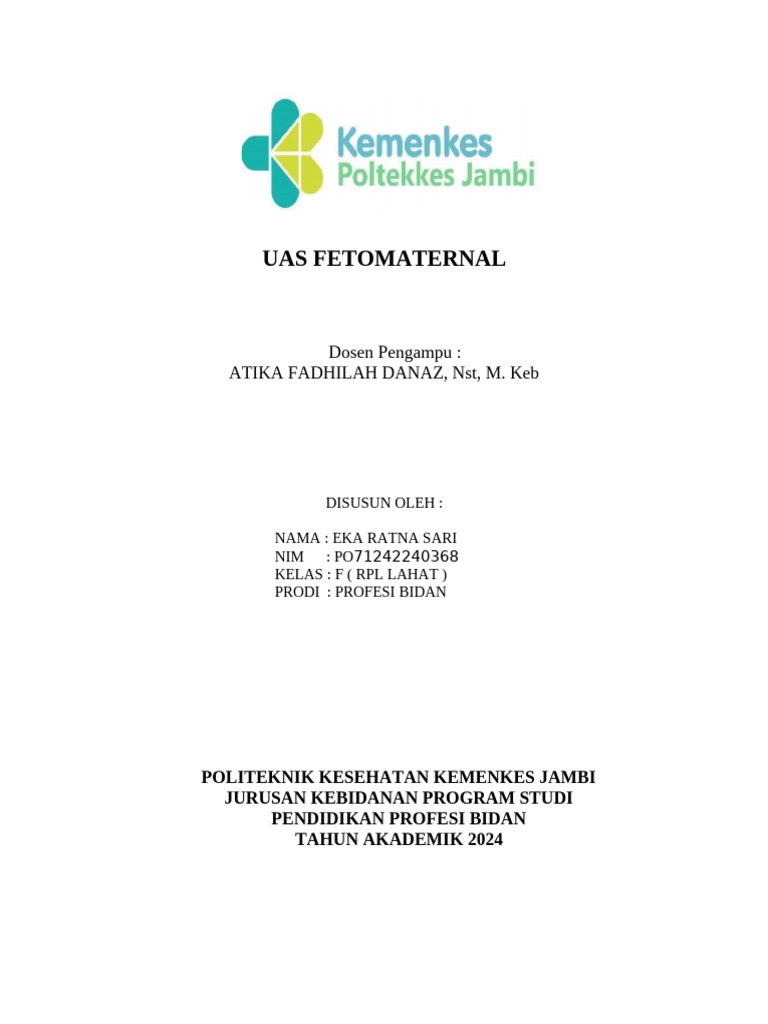 Uas Fetomaternal_eka Ratna Sari | PDF
