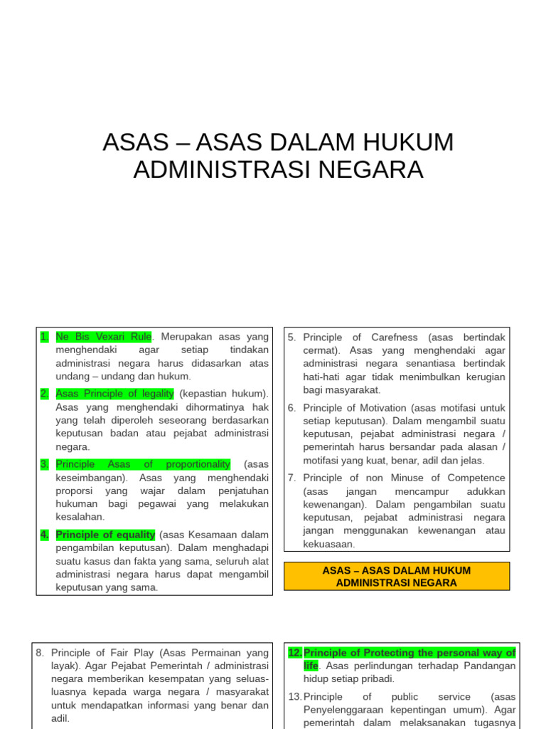 Asas - Asas Dalam Hukum Administrasi Negara | PDF