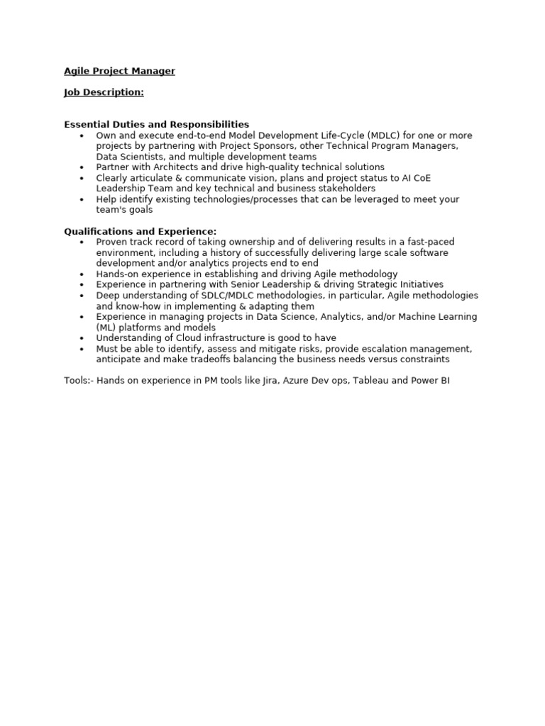 Agile Project Manager | PDF