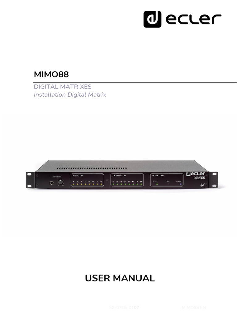 Ecler MIMO88 User Manual en | PDF | Information And Communications Technology | Home & Garden