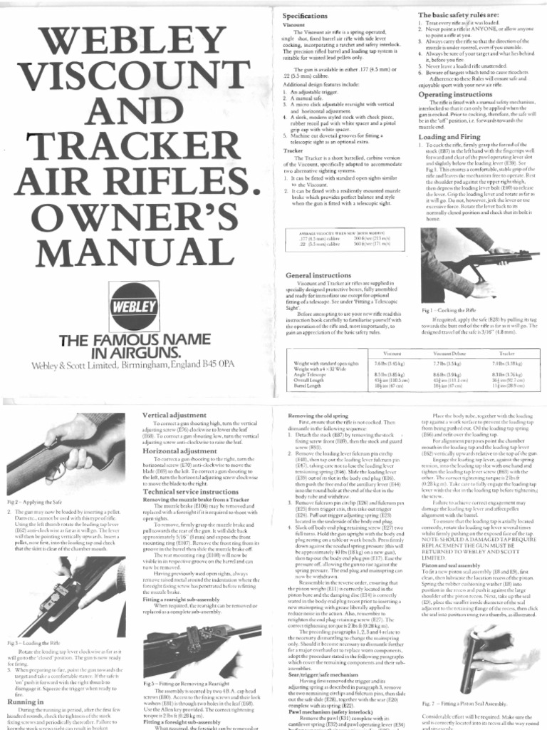 Webley Tracker Owners Manual | PDF