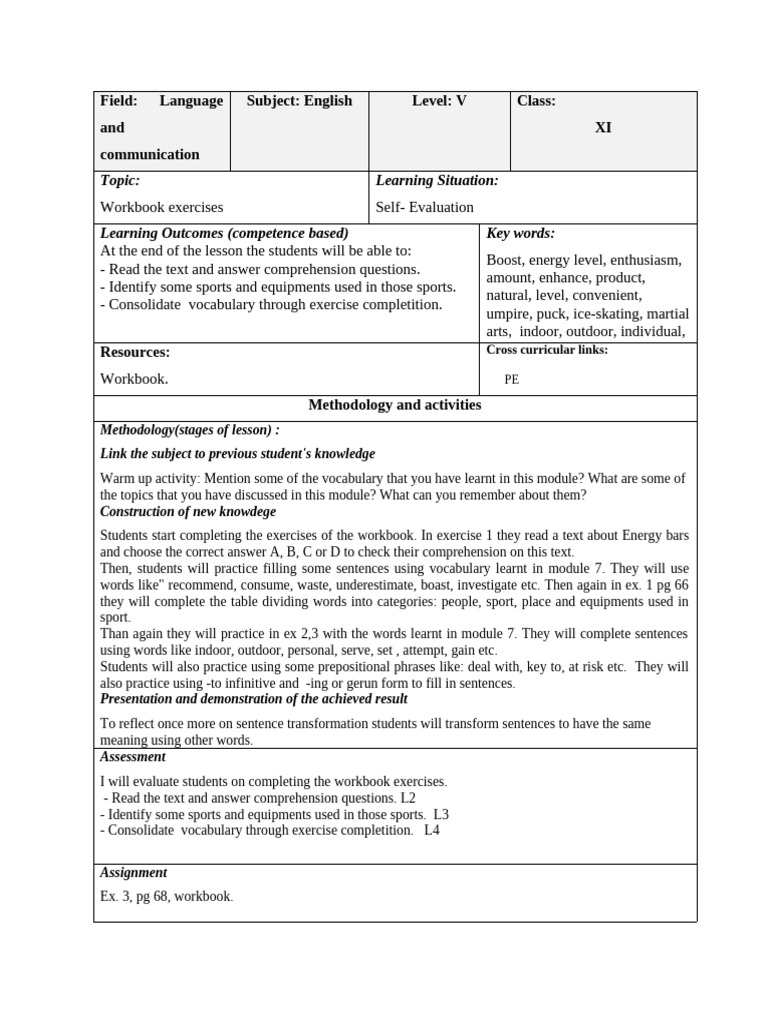 Workbook Exercises | PDF