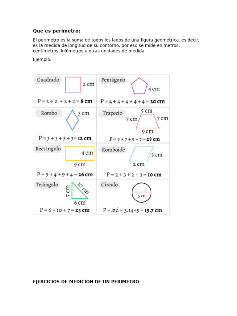 Que Es Perímetro | PDF | Métodos y materiales de enseñanza