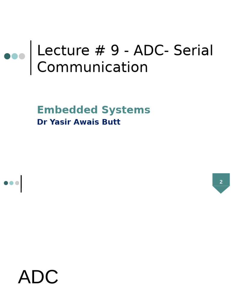 Lec 09 - ADC - Serial Comm | PDF