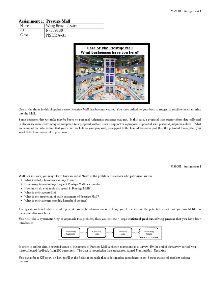 MS9001 Assignment01 Jessica Wong (DA01) | PDF
