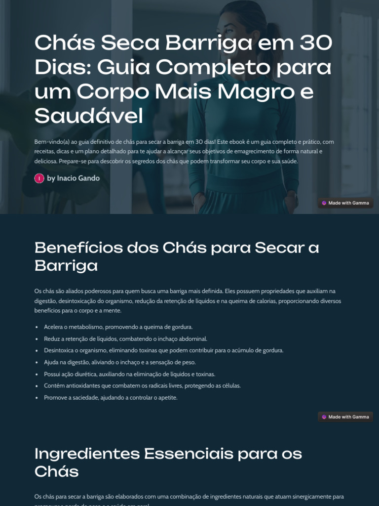 Chas Seca Barriga em 30 Dias Guia Completo para Um Corpo Mais Magro e Saudavel | PDF