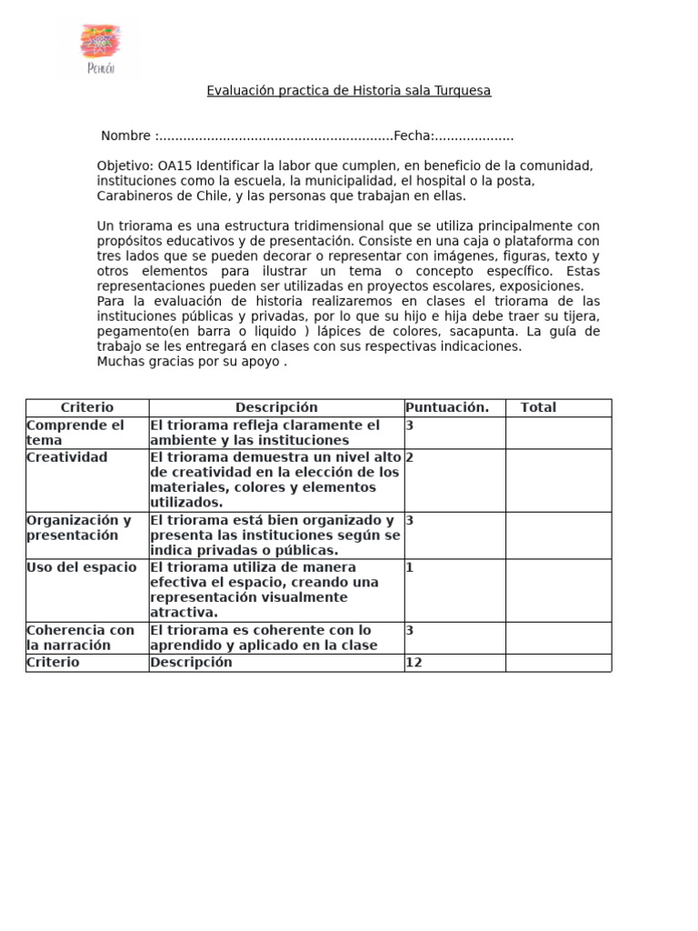 Guia de Historia para El Trabajo de Evaluación Triograma en Clases | PDF
