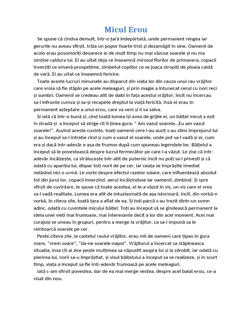 Micul Erou | PDF
