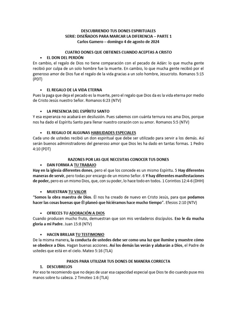 Descubriendo Tus Dones Espirituales | PDF