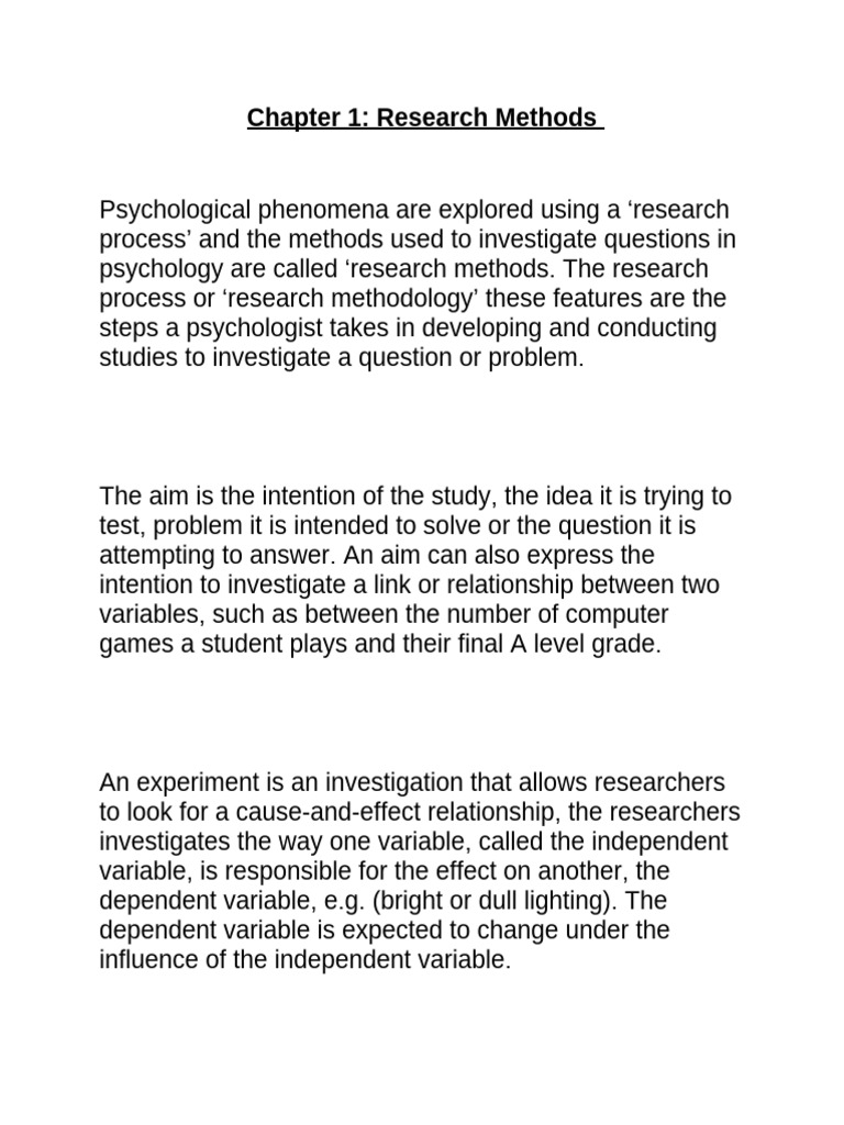 Chapter 1- Research Methods | PDF