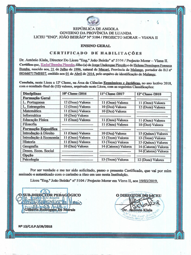 Certificado - Kadaf... | PDF