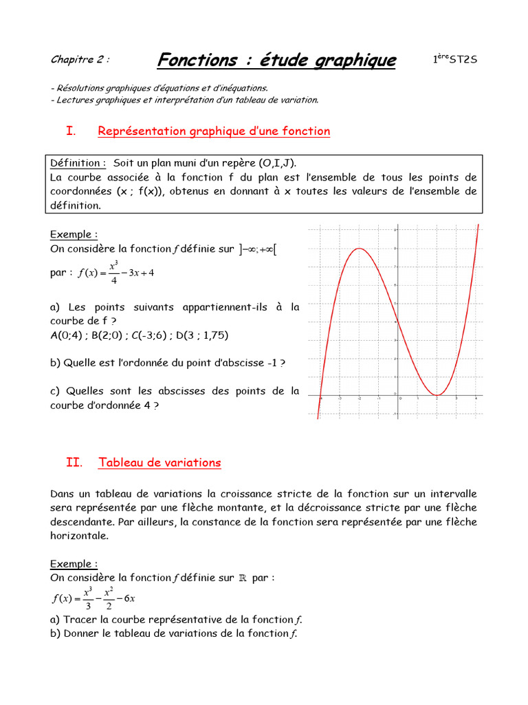 02 Fonction Etude Graphique COURS | PDF