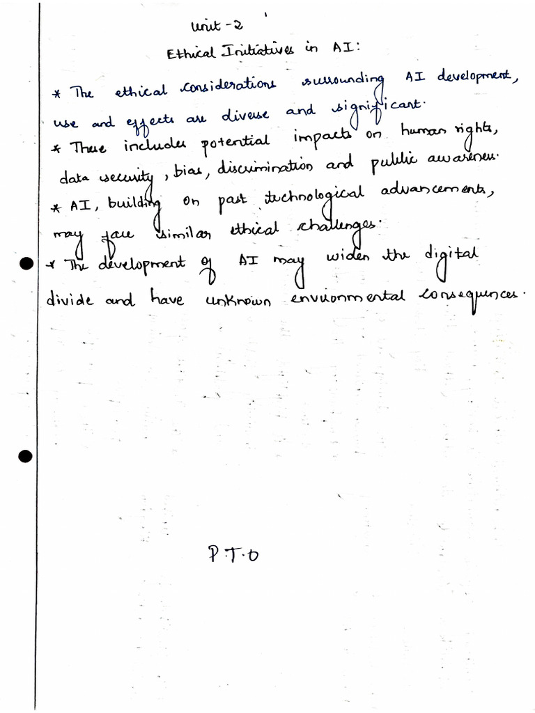 Unit 2 - Ethical Initiatives in AI | PDF