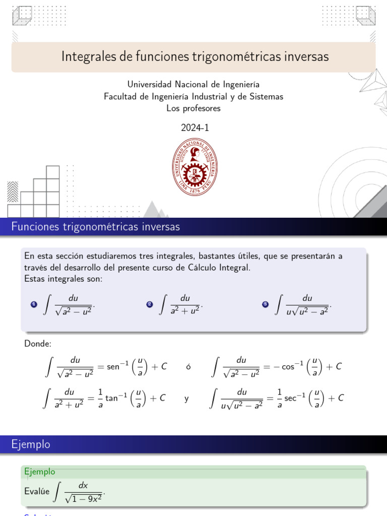 Integrales de Funciones Trigonométricas Inversas | PDF