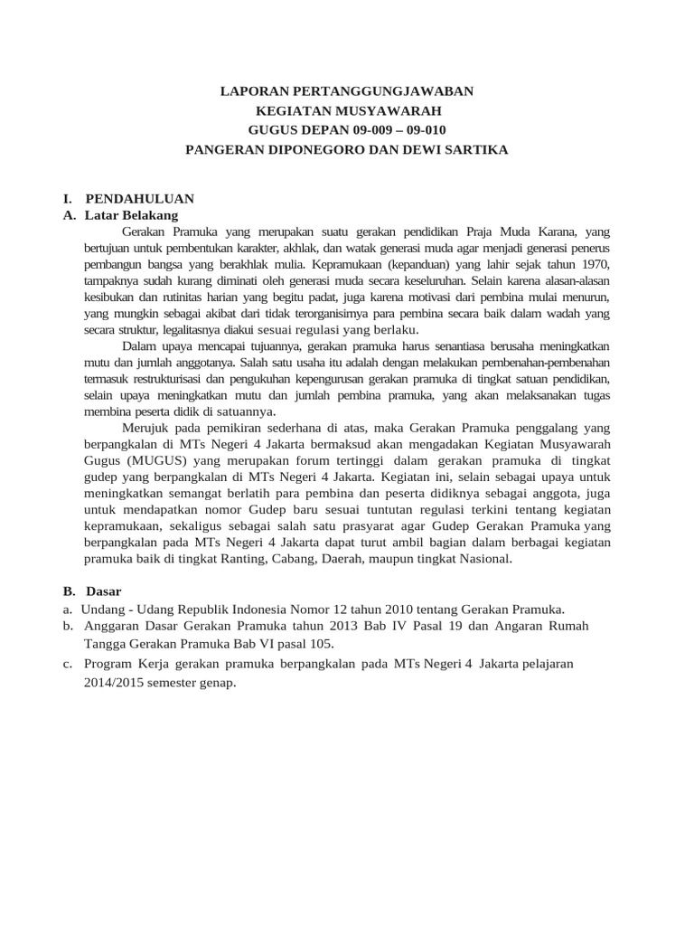 LAPORAN PERTANGGUNGJAWABAN Mugus | PDF