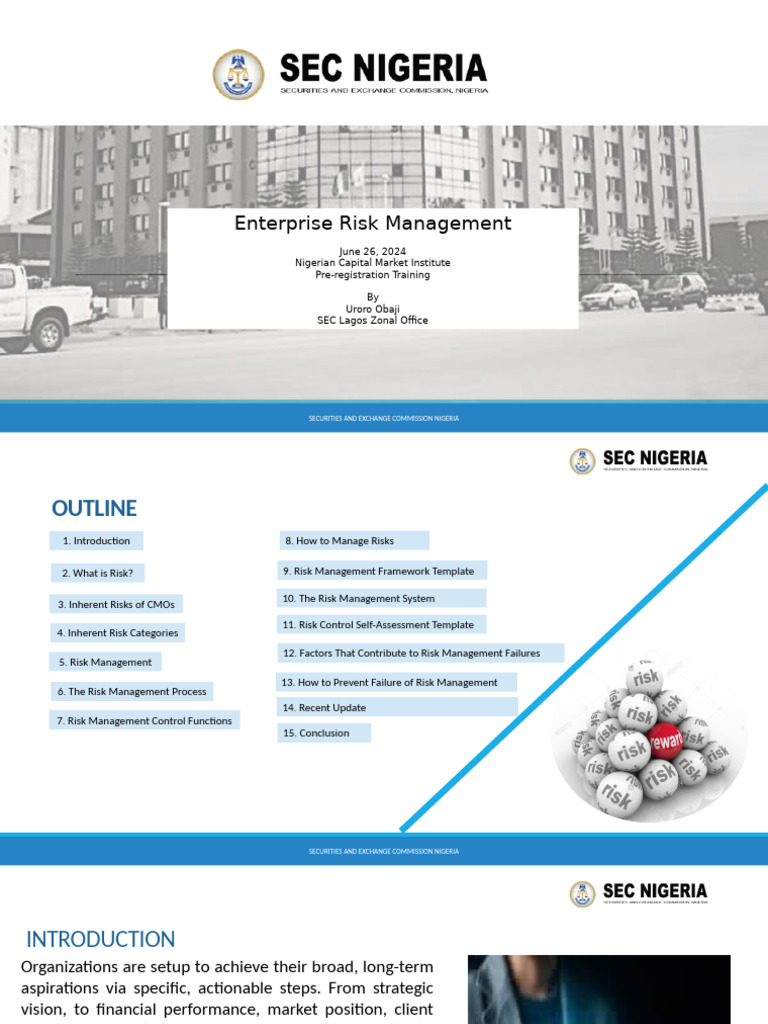 Lecture 2 Enterprise Risk Management by Sec Uroro | PDF