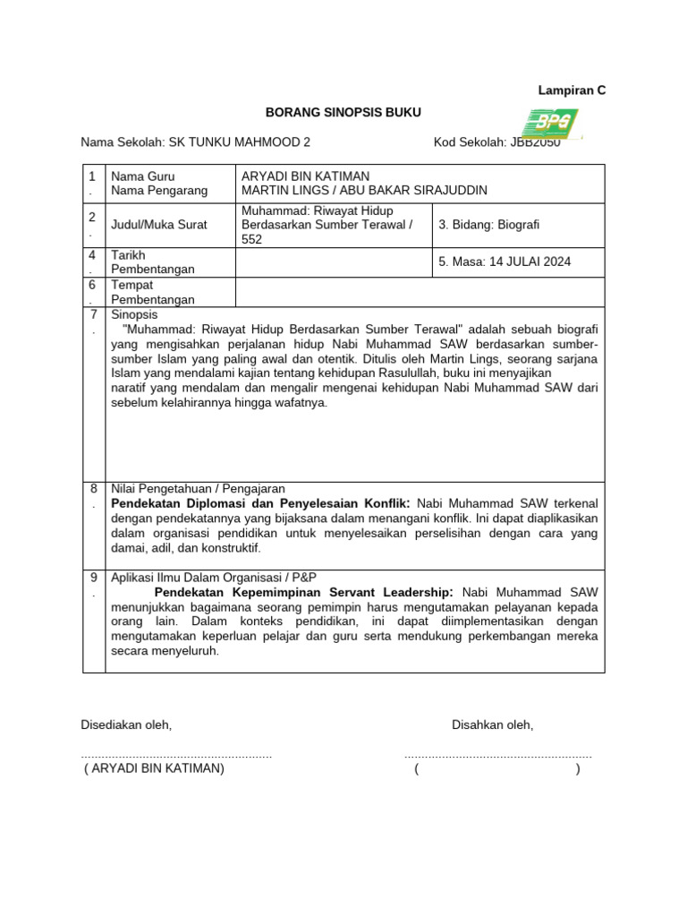 ARYADI SINOPSIS BUKU Muhammad - Riwayat Hidup Berdasarkan Sumber ...