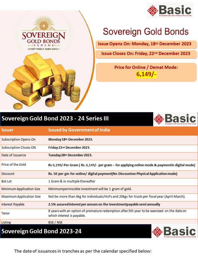 Sovereign Gold Bond Series III | PDF