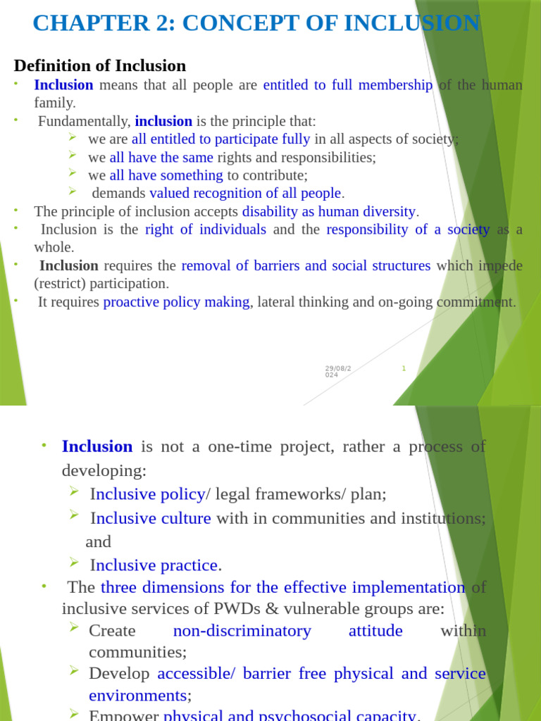 Inclusivness Chapter Two | PDF