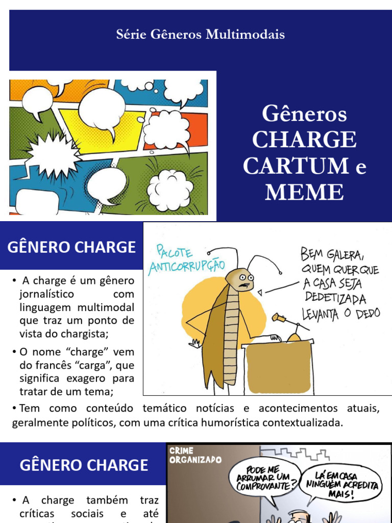 Gênero Charge, Cartum e Meme | PDF