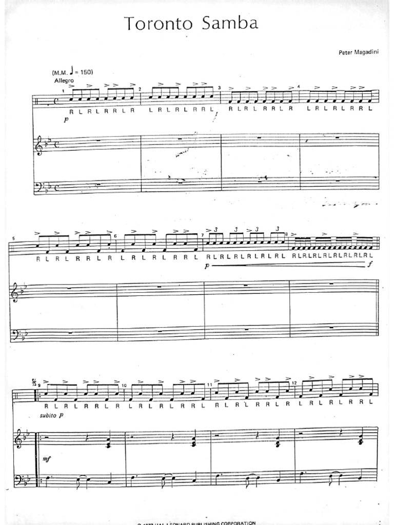 Toronto Samba de Peter Magadini | PDF